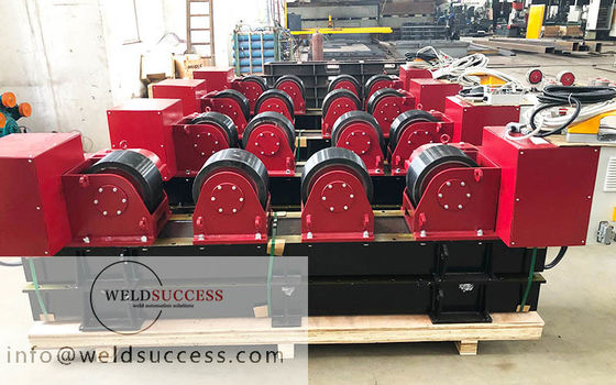 PU Wheel Pipe Welding Rotator , Tank Turning Rolls With Hand Box Control