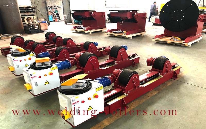 10 Tons Lead Screw Pipe Welding Rollers With Pu Wheels Tanker Turning