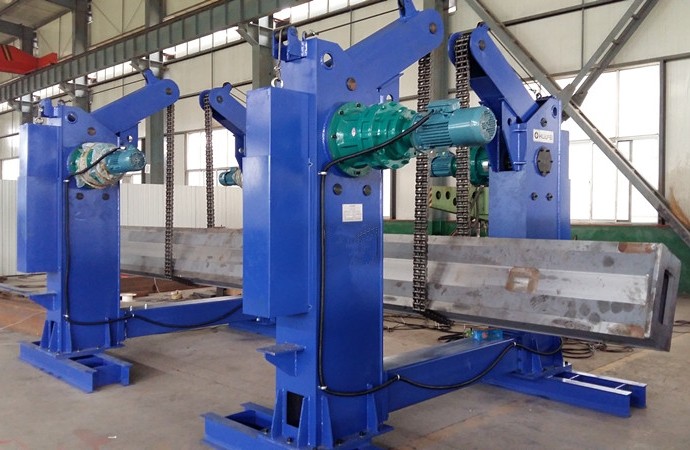 ±360° Tilting I Beam Rotator Pipe Support Rollers 1.5*4KW Motors 5T ...