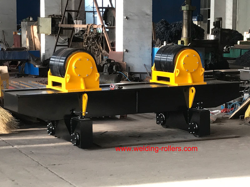 160T Welding Conventional Pipe Rollers Rotator With PU With Bolt Adjustment