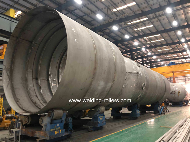 100 Ton Welding Pipe Rollers Selfing Aliging Heavy Duty With PU Wheels