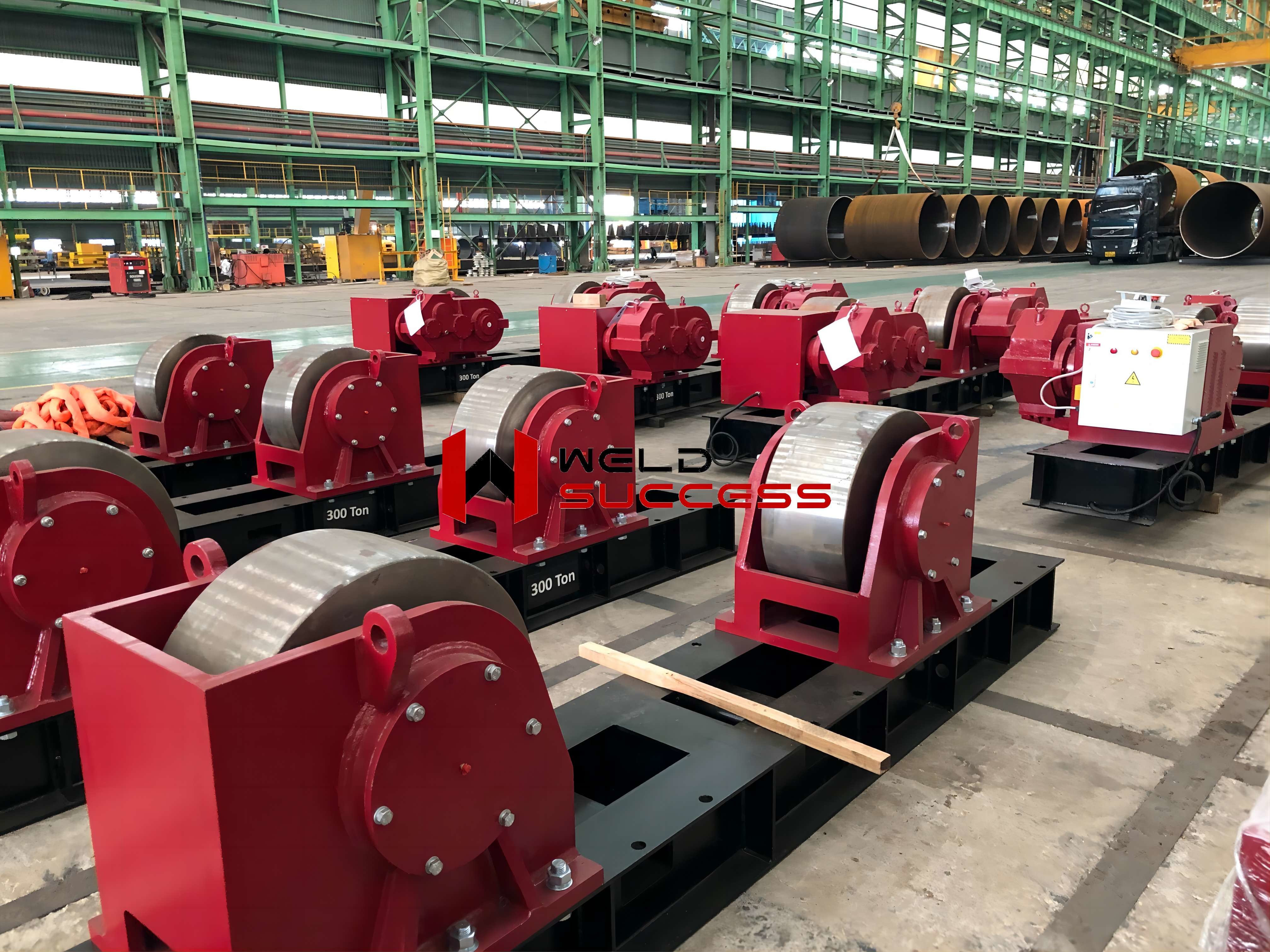 300 Ton Conventional Welding Rotator Rubber Wheels