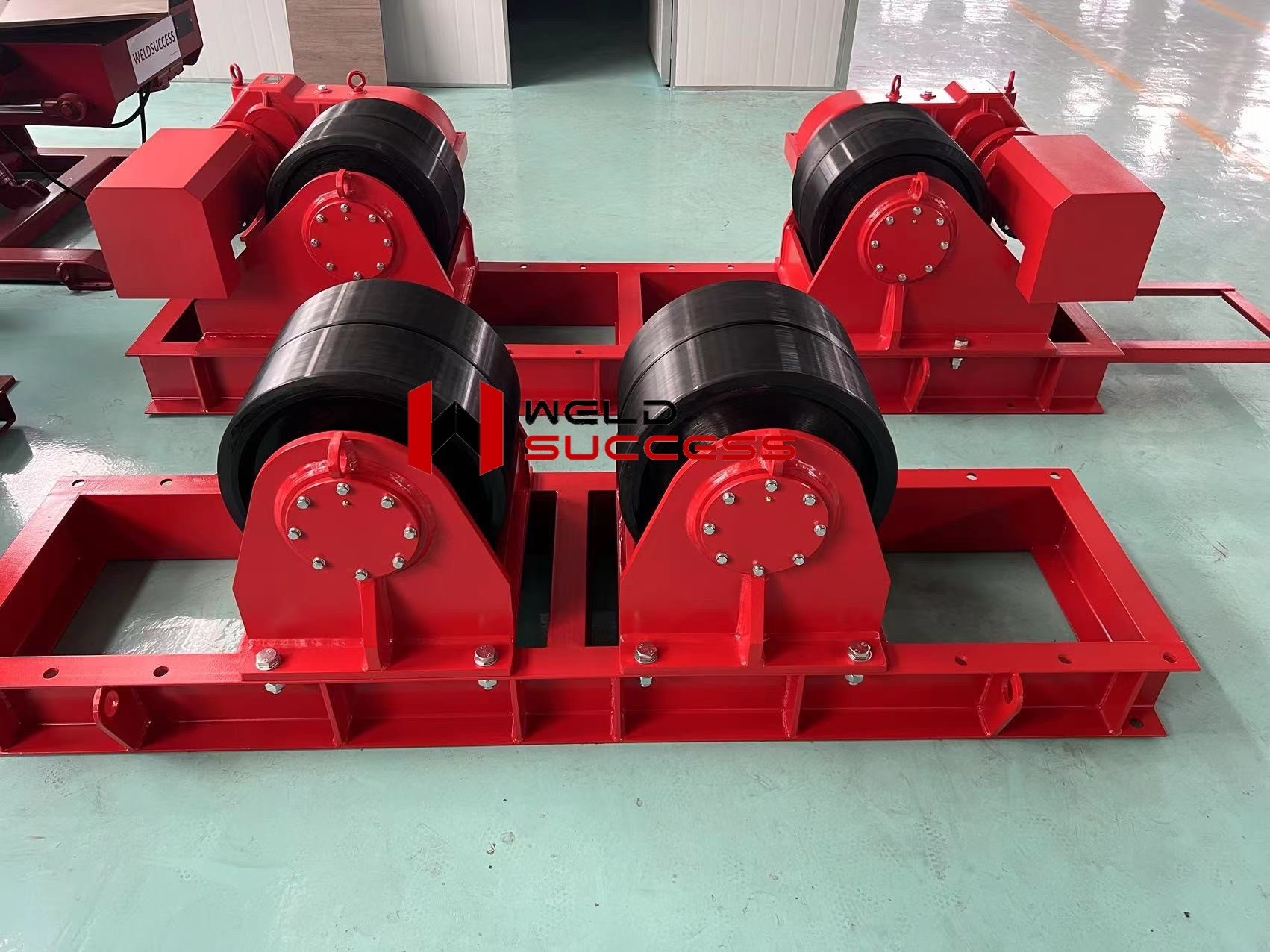 80 Ton Welding Tank Rollers Bolt Adjustment With Motorized Moving Wheels