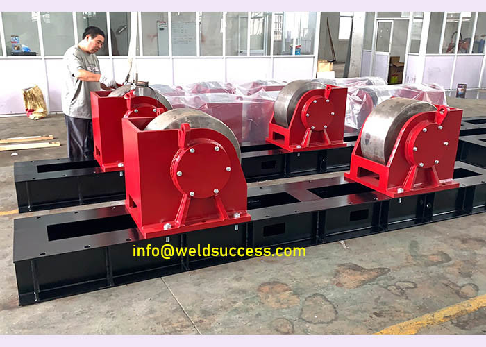 Steel Wheel Tank 100t Pipe Welding Rotator With Hand Box And Foot Pedal