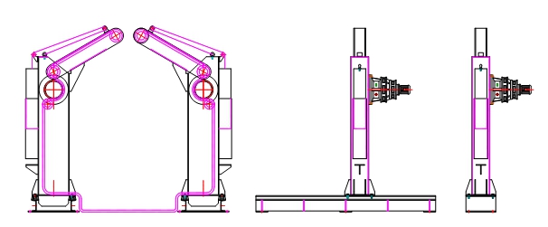 ±360° Tilting I Beam Rotator Pipe Support Rollers 1.5*4KW Motors 5T ...