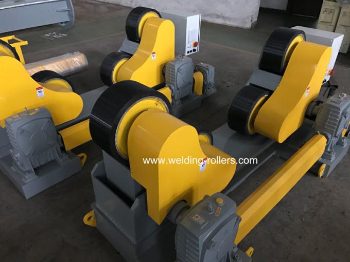 60 Ton Self Aligning Tank Turning Rollers For Wind Tower With PU Wheels