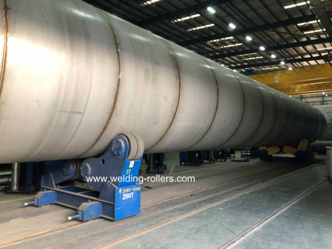 200 Ton Selfing Aligning Welding Pipe Rollers Heavy Duty With PU Wheels